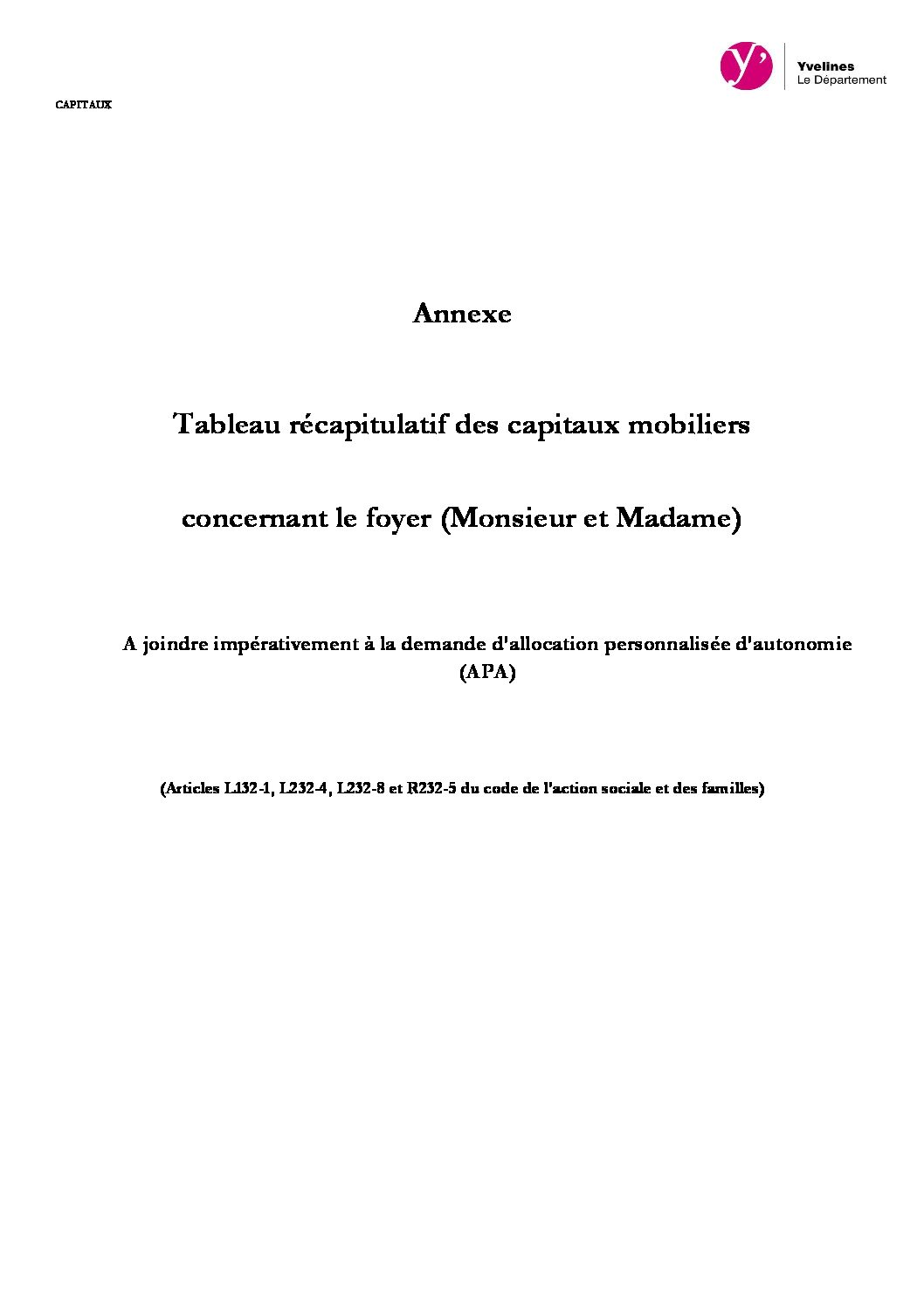Annexe capitaux mobiliers APA - Conseil départemental des Yvelines