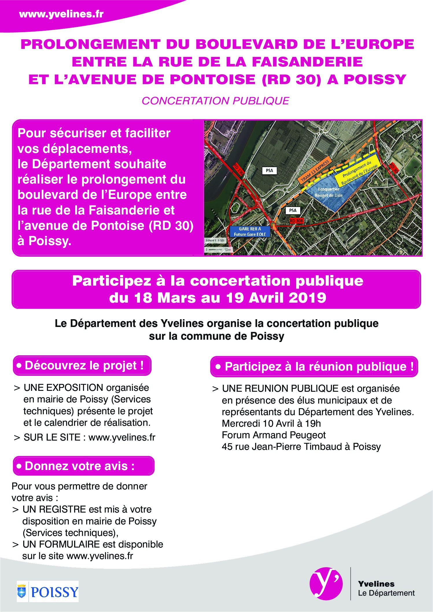 Affichette de publicité du projet - Conseil départemental des Yvelines